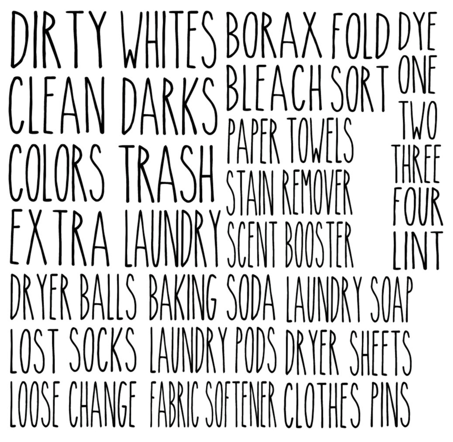 Rae Dunn Inspired / Modern Farmhouse Laundry Label Decals / - Etsy