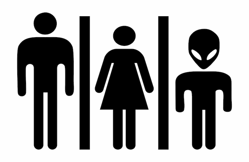 Alien Bathroom Door Sticker Alien Decal | Etsy