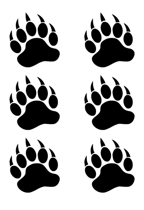 Bear Paw 6 Pieces Vinyl Decal | Etsy
