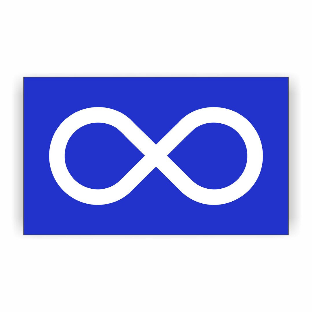 Métis Blue & Red Flag Sticker, Métis Flag Infinity Symbol Magnet, Métis ...