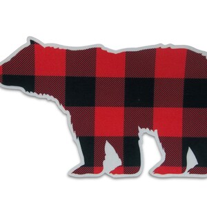 Bear Red Buffalo Plaid Canvas Patch - Etsy