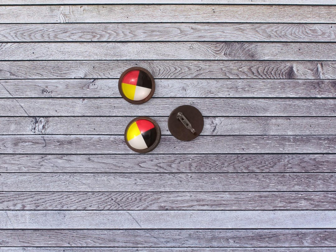 Medicine Wheel Wood Lapel Pin, Four Direction Brooch Pin - Etsy