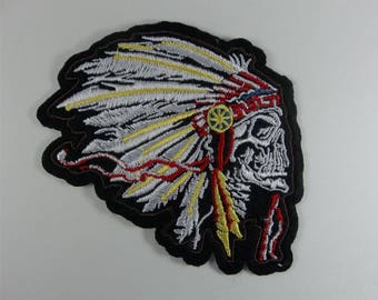 Native American Patch Chief Skull Headdress Embroidered Iron on AC5 - Etsy