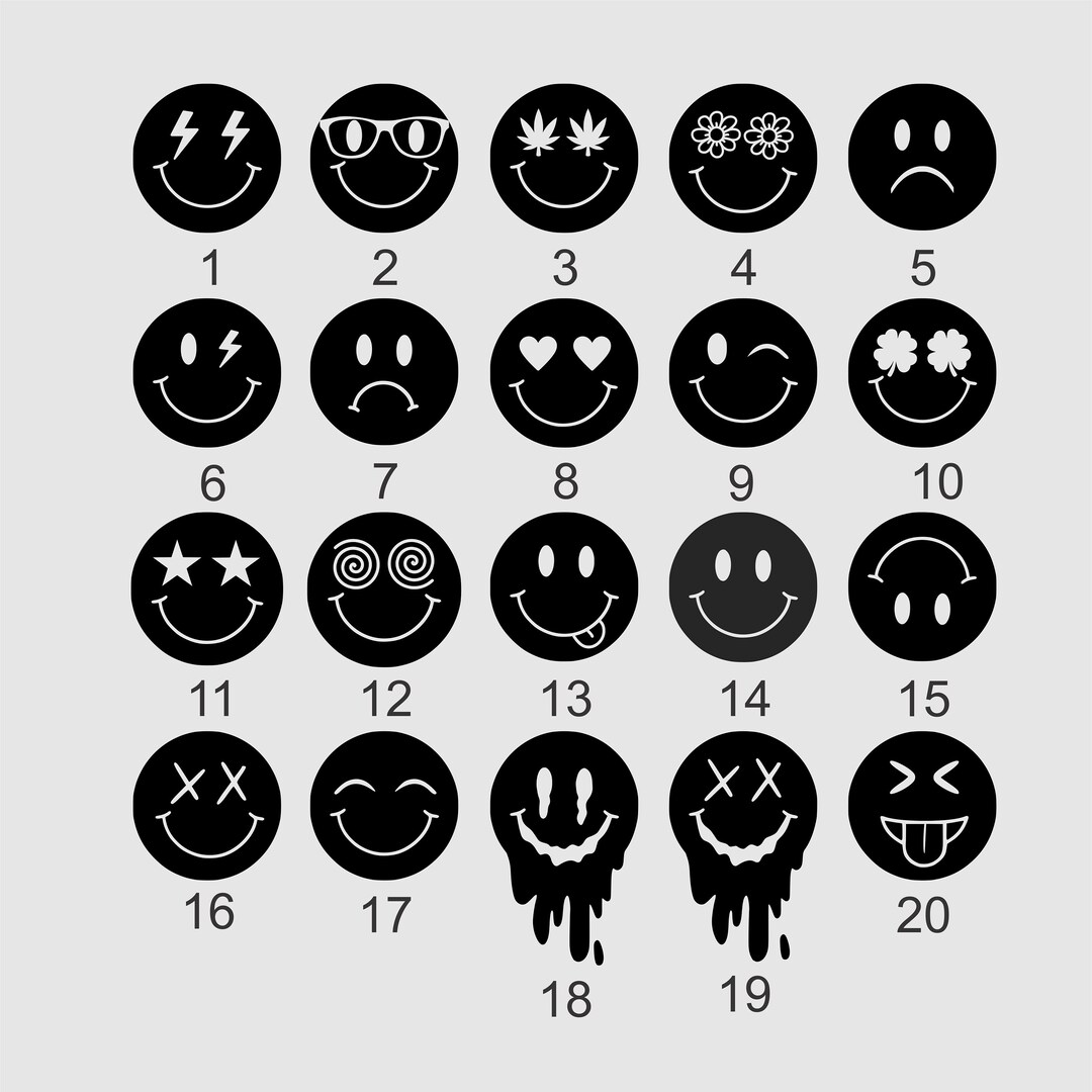 Iron on Smiley Face Pack of 3 Glitter Iron on Happy Face - Etsy