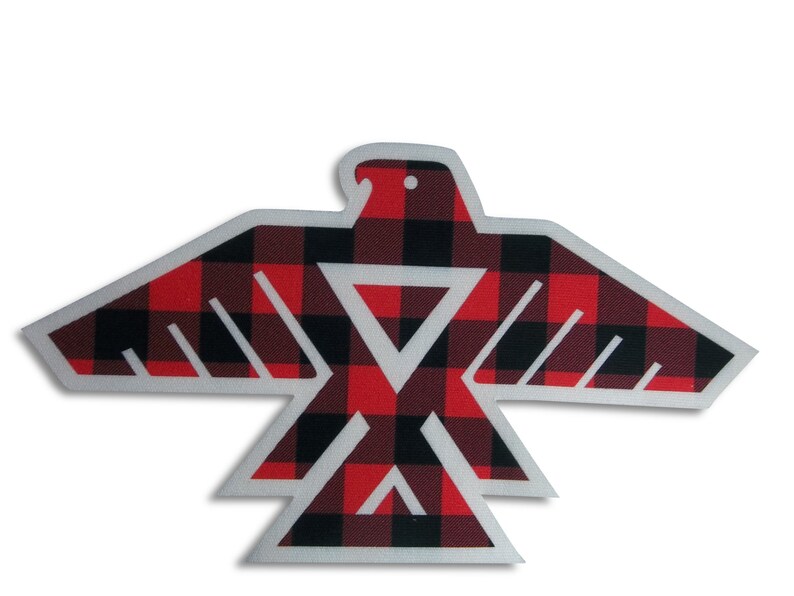 Red Buffalo Plaid Thunderbird Canvas Patch - Etsy