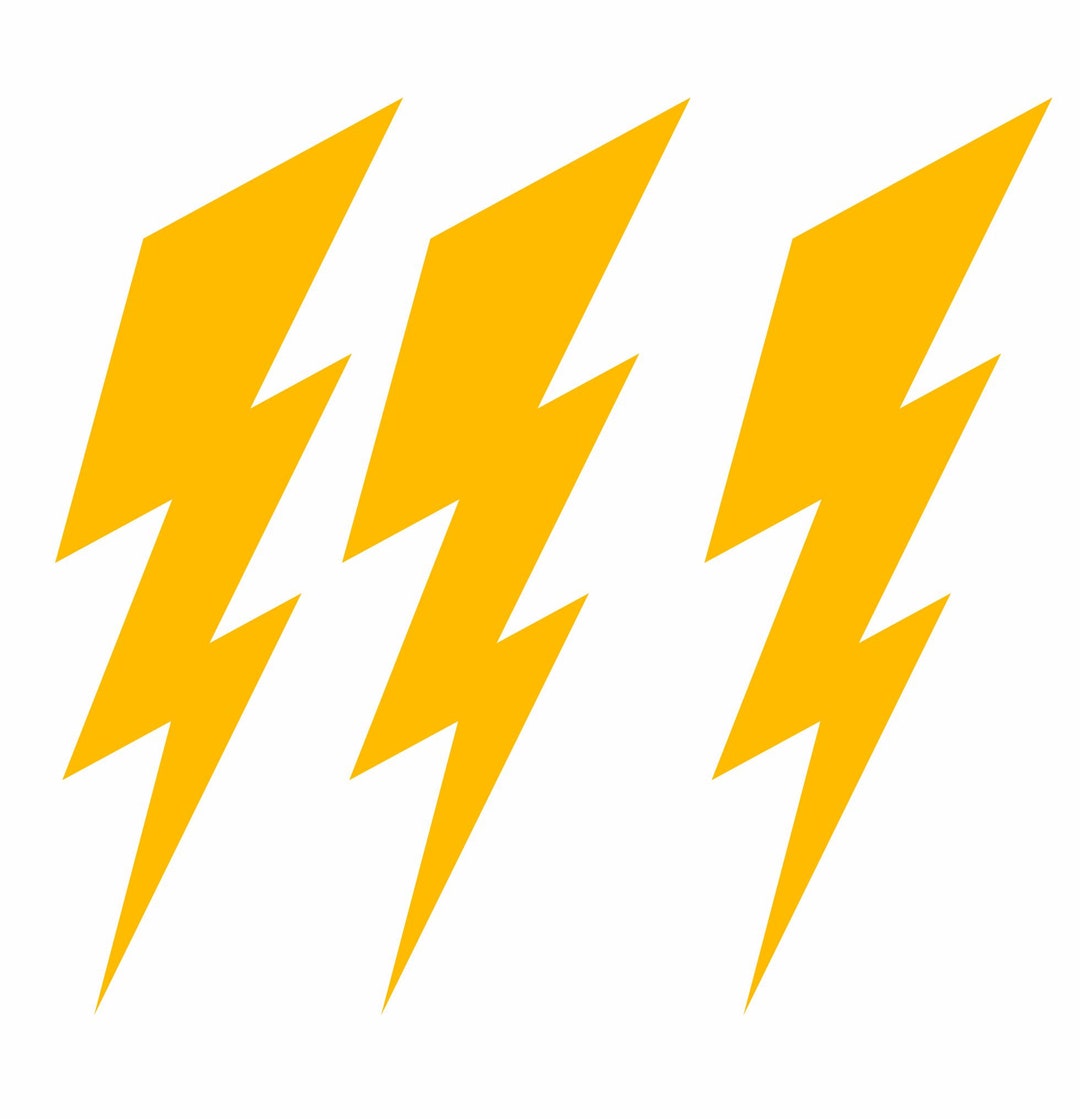 Iron on Lightning Bolt Pack of 3, Iron on Thunderbolt - Etsy