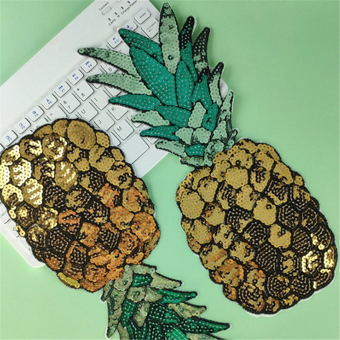 Large Pineapple Sequin Patch, Embroidered Applique Patch - Etsy