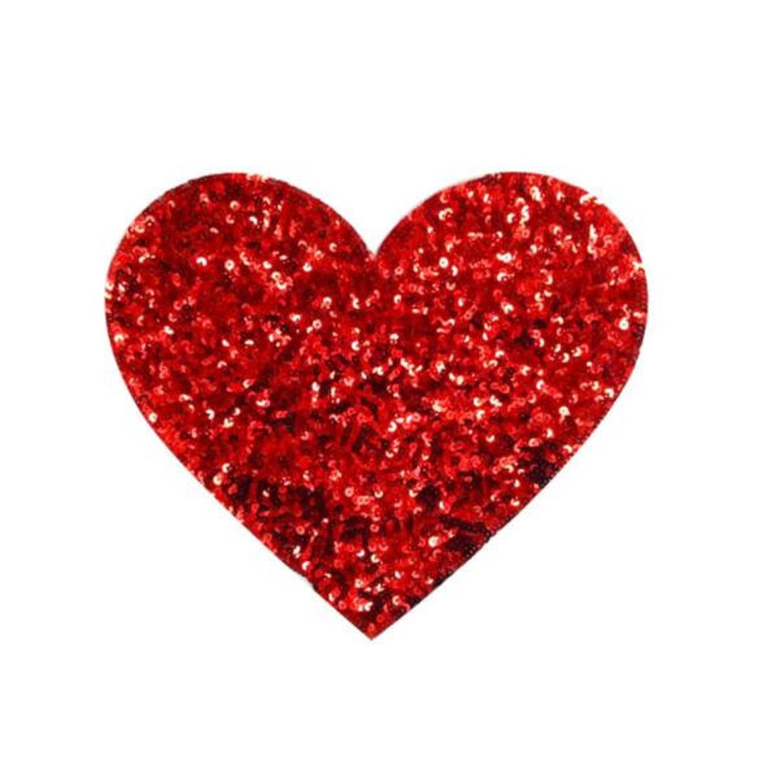 Sequin Heart Patch, Red Sequin Heart - Etsy
