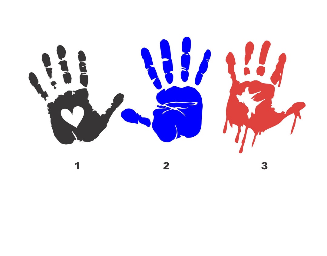 Handprint Vinyl Decal, Handprint Sticker - Etsy