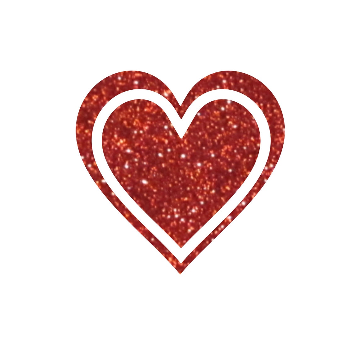 Heart Iron on Glitter Vinyl, HTV Heart - Etsy