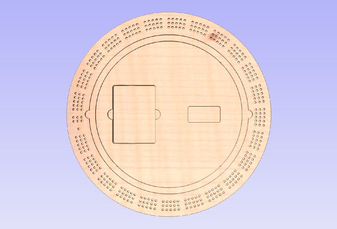 Round Cribbage Board With Lid and Storage CNC File .DXF, .CRV, .svg - Etsy