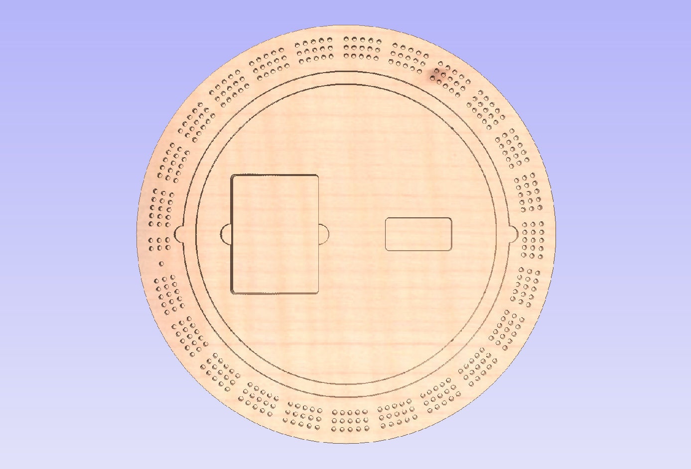 Round Cribbage Board With Lid and Storage CNC File .DXF, .CRV, .svg - Etsy