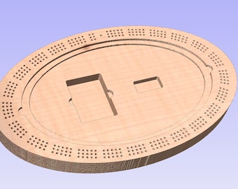 Round Cribbage Board With Lid and Storage CNC File .DXF, .CRV, .svg - Etsy