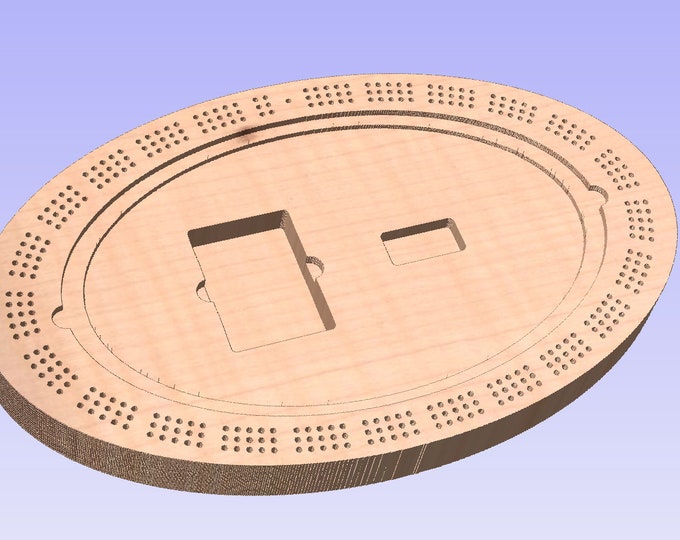 CNC Files for Oval 11x16 3 Track Cribbage Board, Start & Finish ...