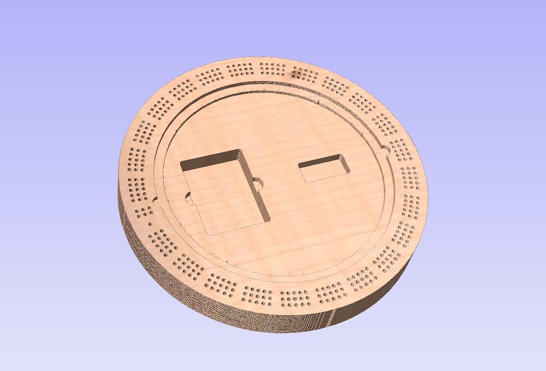Round Cribbage Board With Lid and Storage CNC File .DXF, .CRV, .svg - Etsy