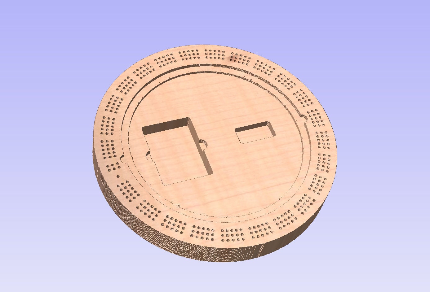 Round Cribbage Board With Lid and Storage CNC File .DXF, .CRV, .svg - Etsy