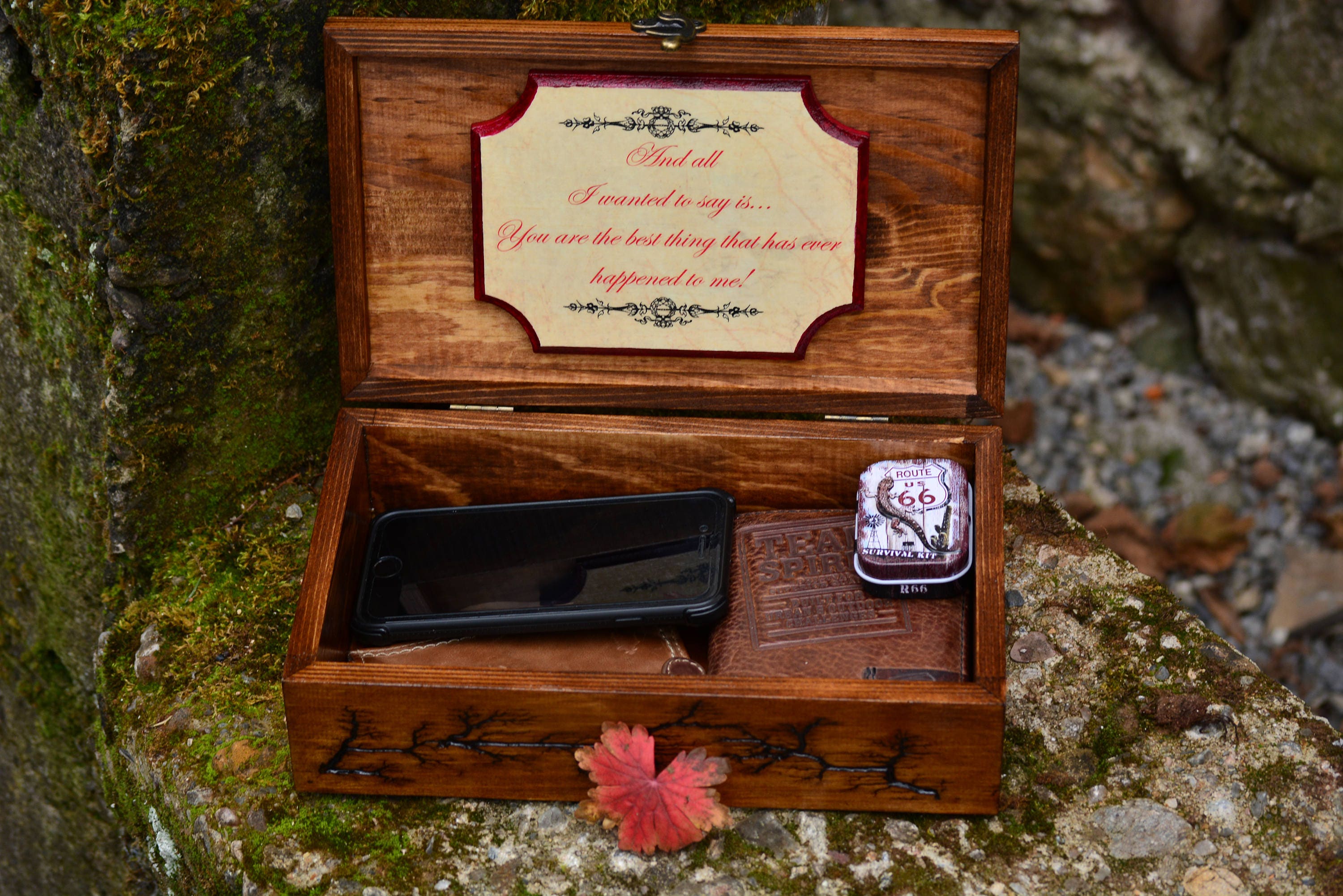 Brown Wooden Mens Boxmens Accessories Storagemens OOAK - Etsy