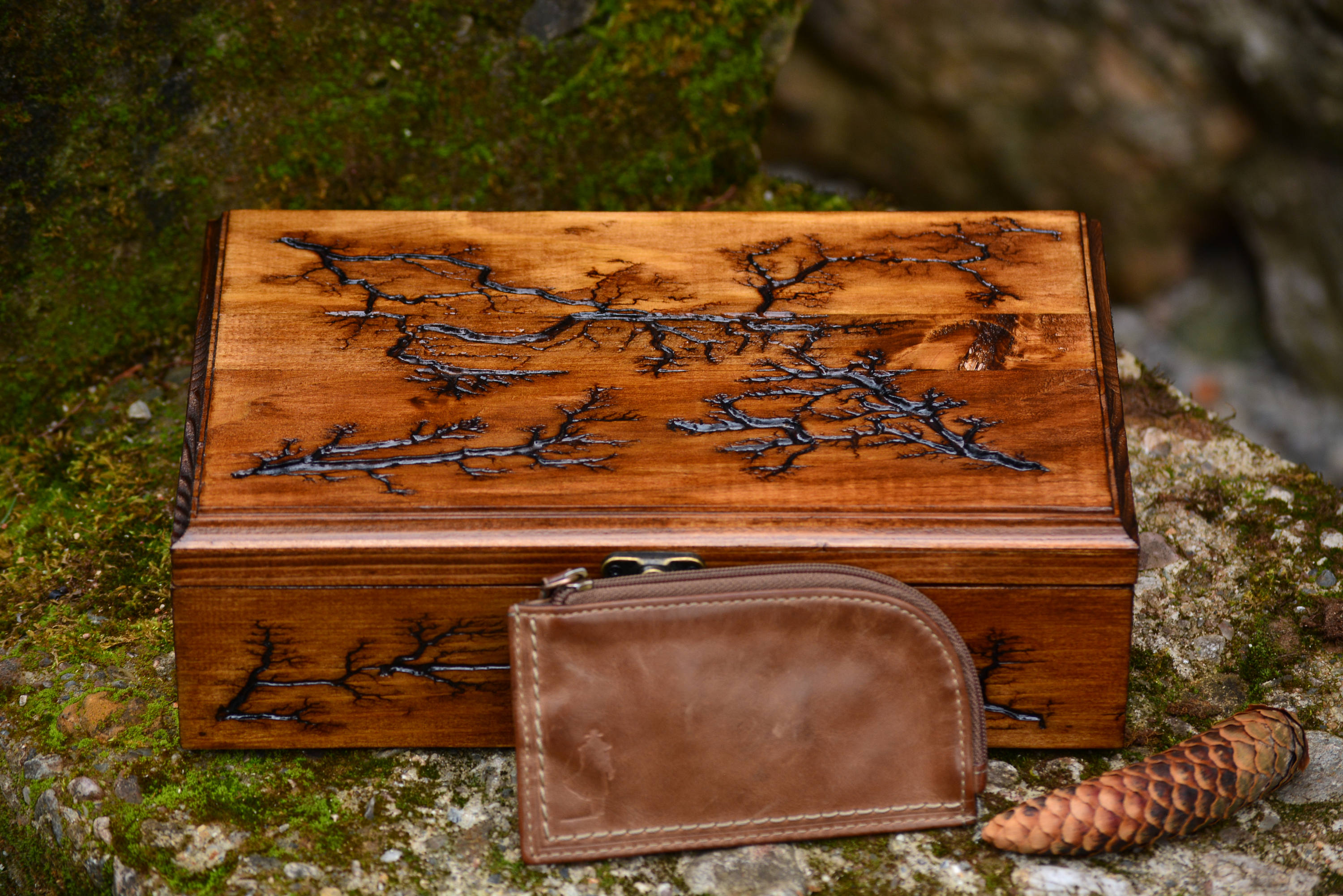 Brown Wooden Mens Boxmens Accessories Storagemens OOAK - Etsy