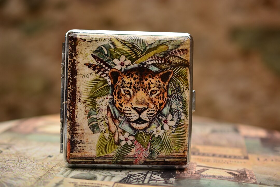 Leopard Cigarette Women Case,cigarette Box,business Card ID Holder ...