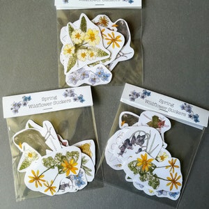 Spring Wildflower Stickers • Pack of 9 Nature Stickers • British ...