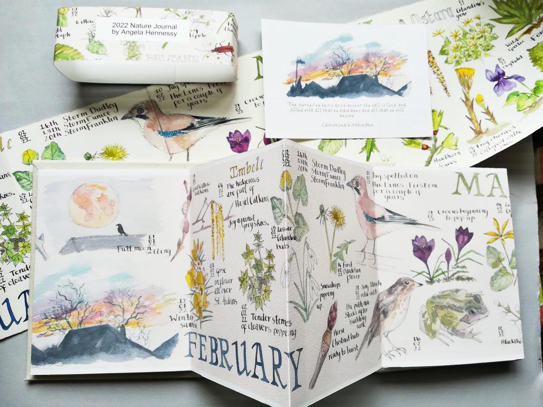 Handmade Nature Journal Book • 2022 Nature Journal • Nature Art Book ...