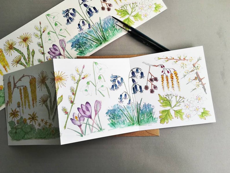 Spring Hope Concertina Card Spring Nature Card Wildflowers - Etsy UK