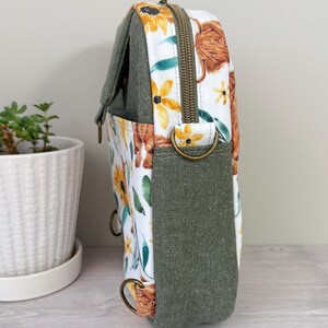 Pebble Sling Bag, Mini Sling, Highland Cow Backpack, Convertible ...