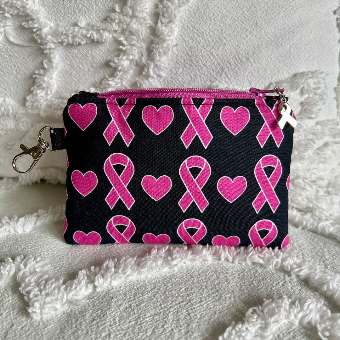 Breast Cancer Awareness Ribbon Mini Zip, Zipper Pouch, Breast Cancer ...