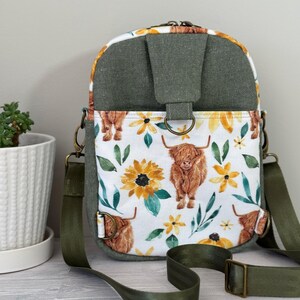 Pebble Sling Bag, Mini Sling, Highland Cow Backpack, Convertible ...