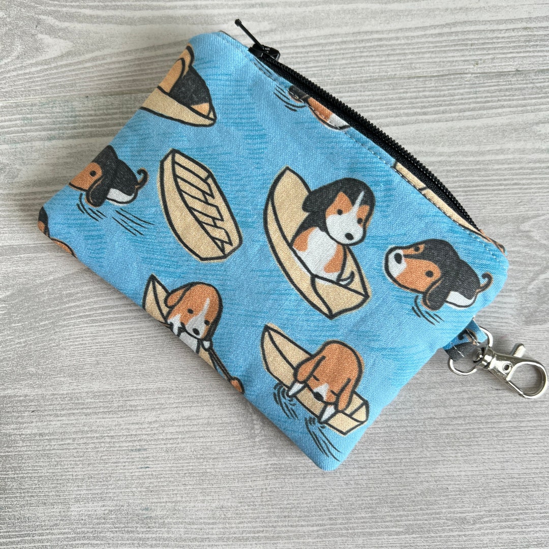 Boating Beagle Mini Zip Beagle Pouch Beagle in a Boat Bag Beagle Gift ...