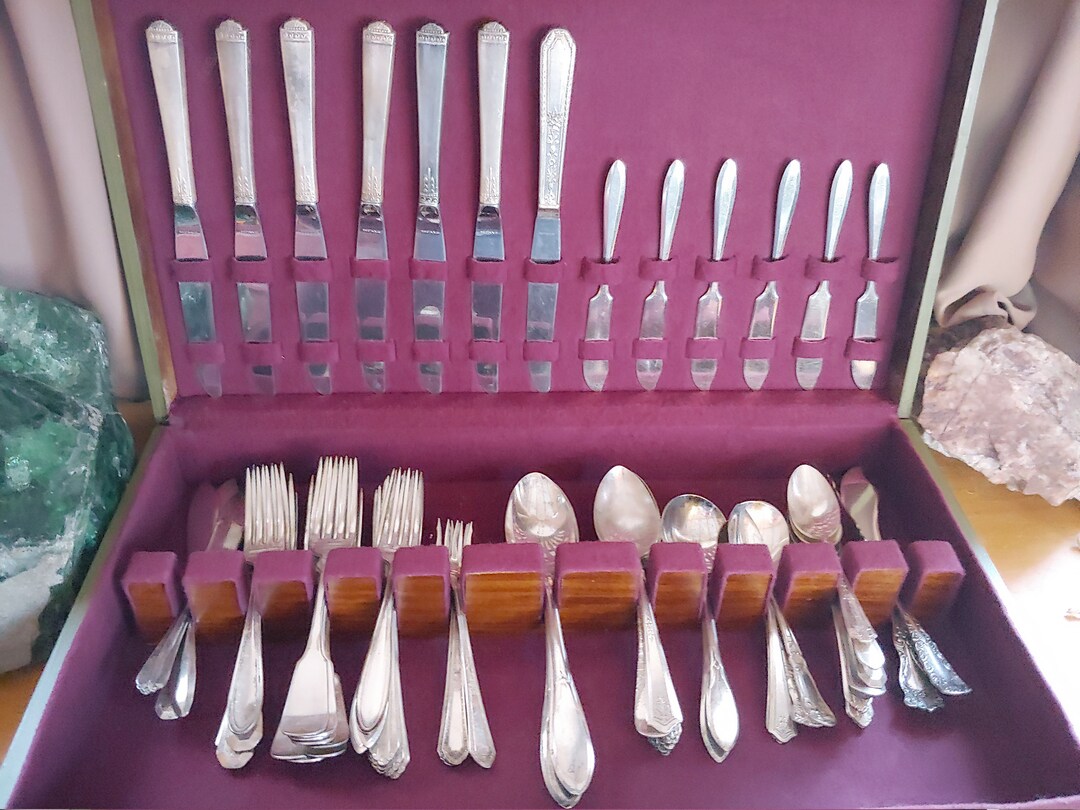 Antique and Vintage Silverplate Tableware Set of 68 Pieces | Multiple ...