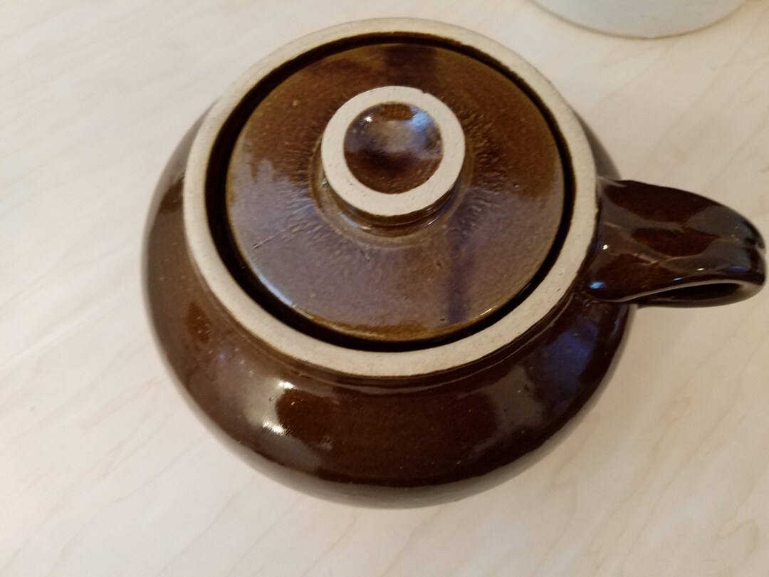 Brown Stoneware One Handle Crock With Lid Number 2 - Etsy