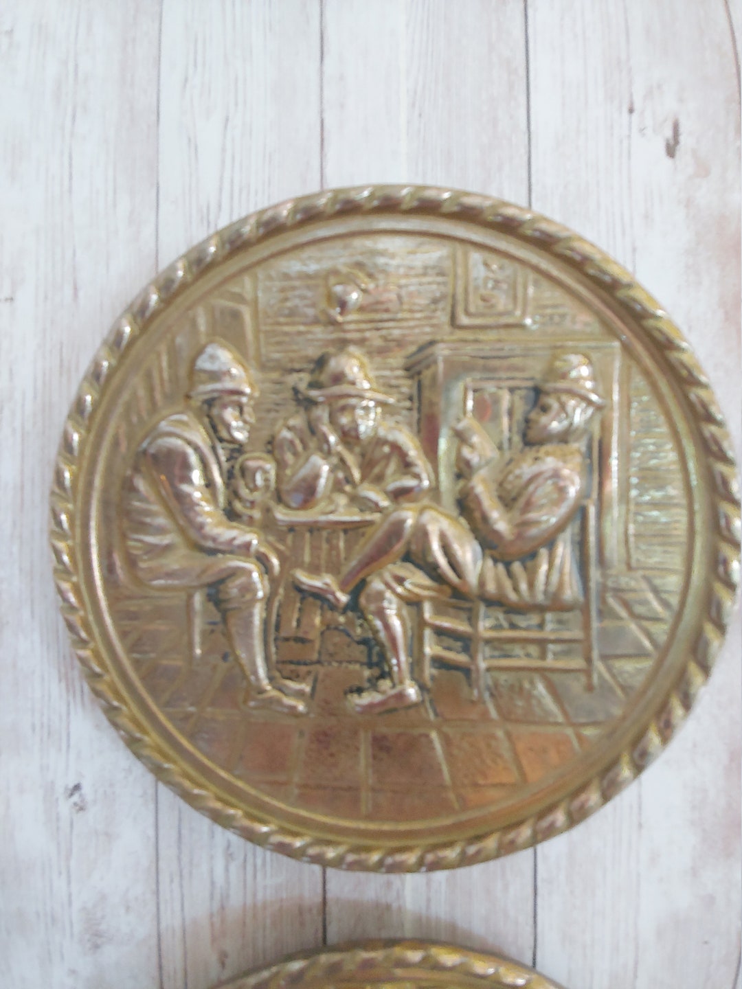 Brass Plates Made in England Pub Scenes Set of 2 - Etsy