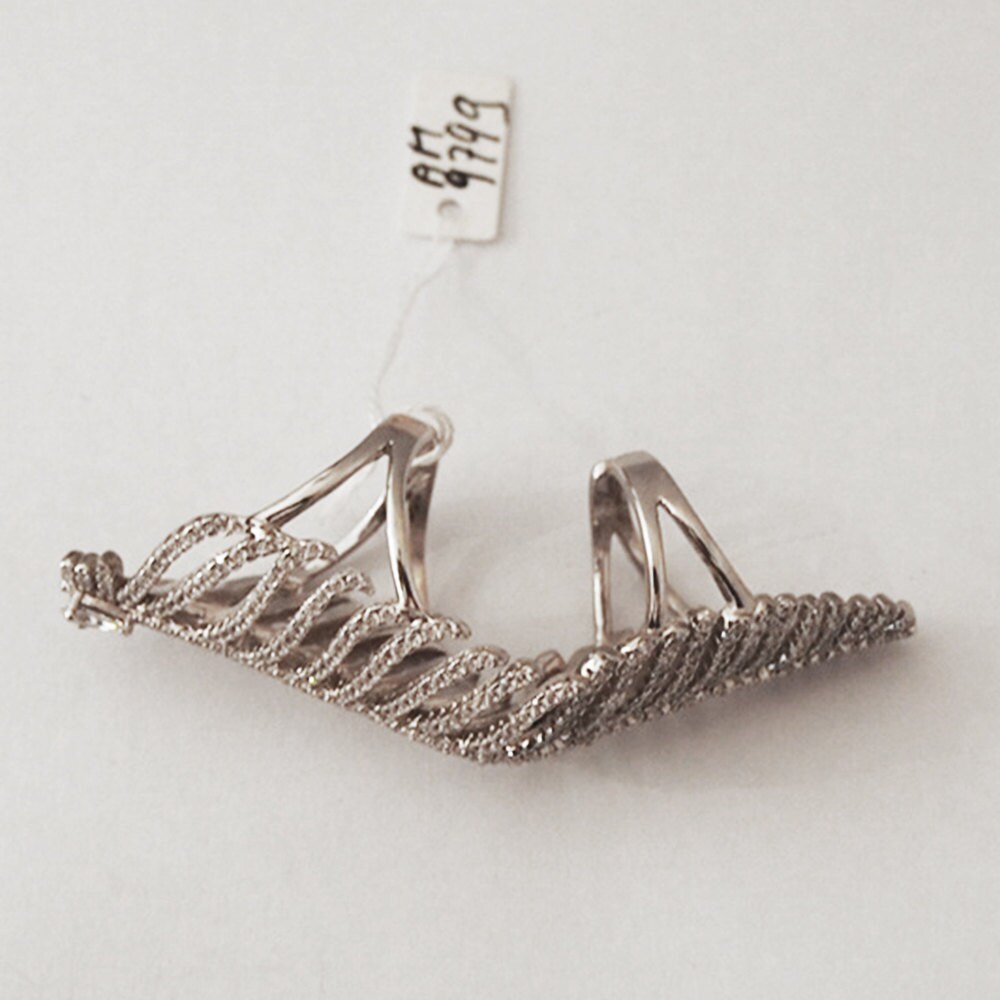 Feather Armor Ring 925 Silver and Zirconium Crystal - Etsy