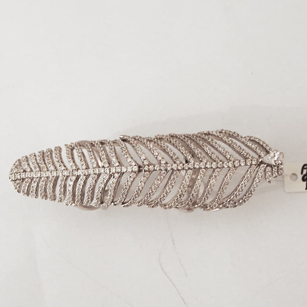 Feather Armor Ring 925 Silver and Zirconium Crystal - Etsy