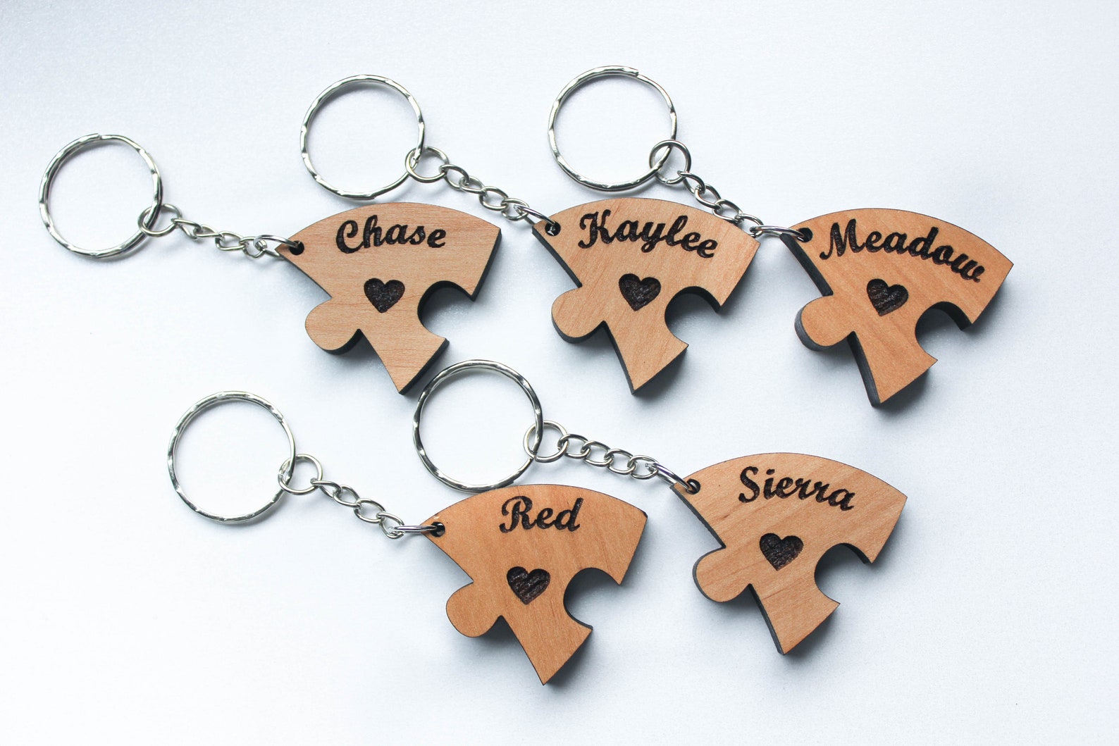 REAL WOOD Black Alder Best Friend Key Chain Set-set of 5 | Etsy