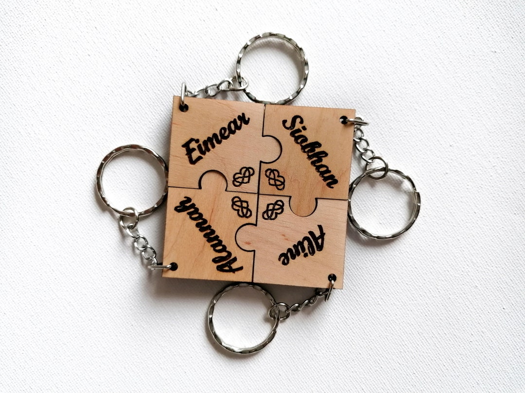 Infinity Heart Key Chain Set-set of 4 Puzzle Piece Keychains ...