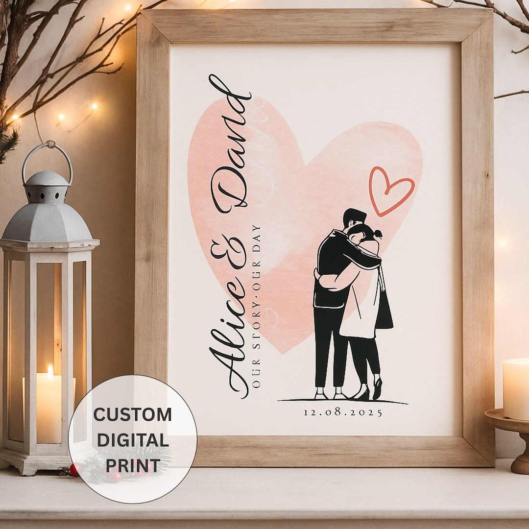 Custom Couple Names Print, Wedding Anniversary Gift (digital Download ...