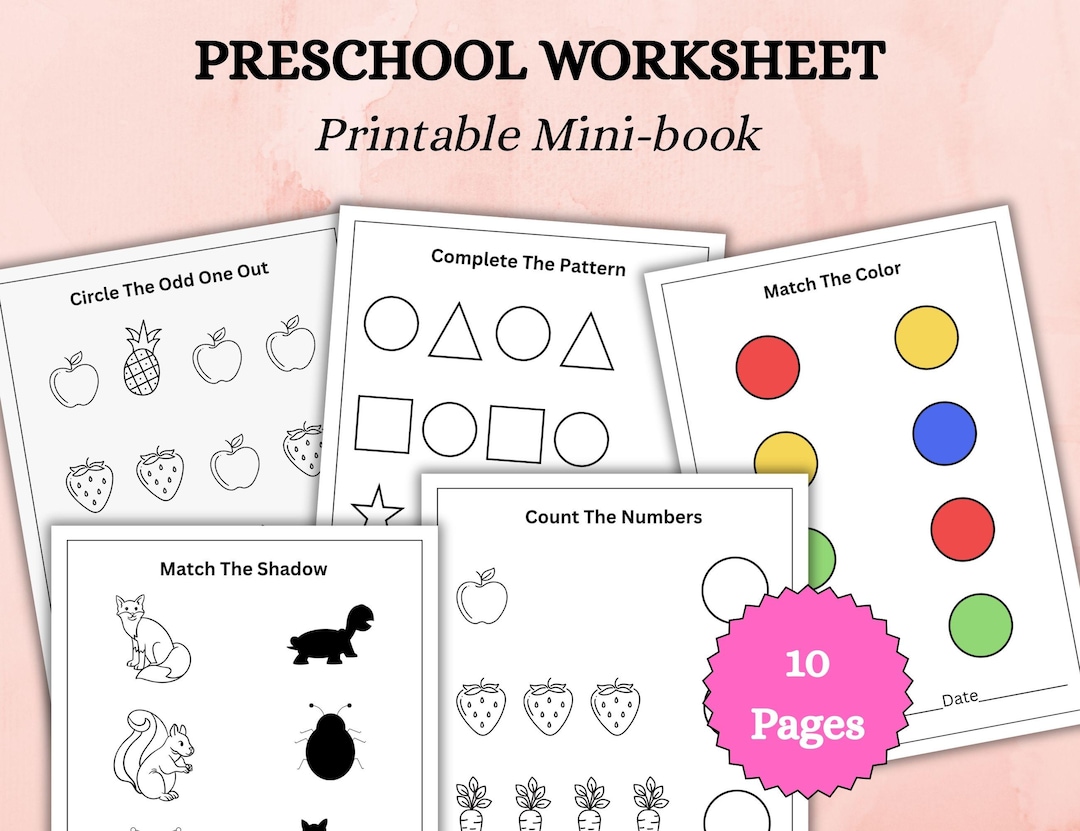 Shape Color Number Matching Printable: Preschool Learning Activity (PDF ...