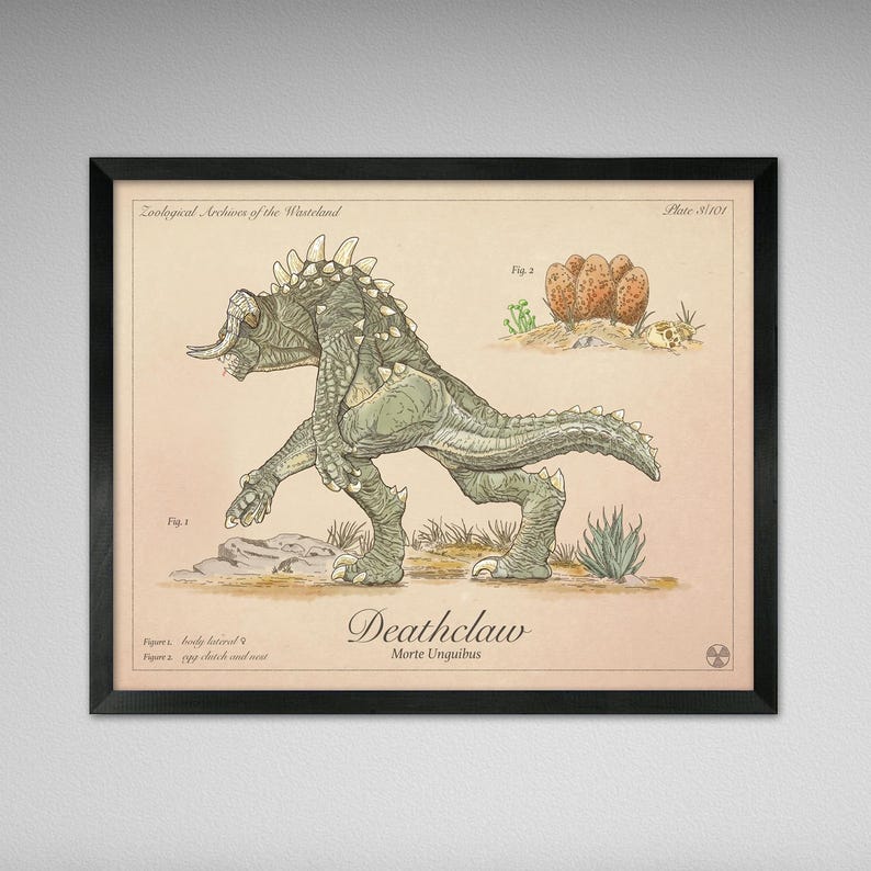 Deathclaw - Vintage Style Scientific Illustration - 8x10 or 16x20 ...