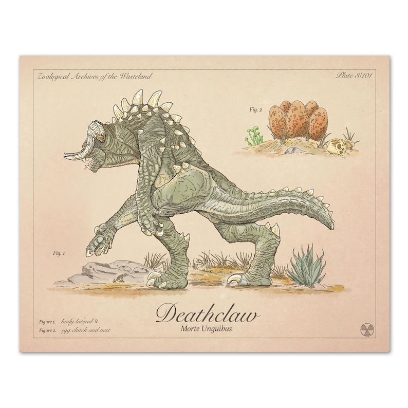 Deathclaw - Vintage Style Scientific Illustration - 8x10 or 16x20 ...