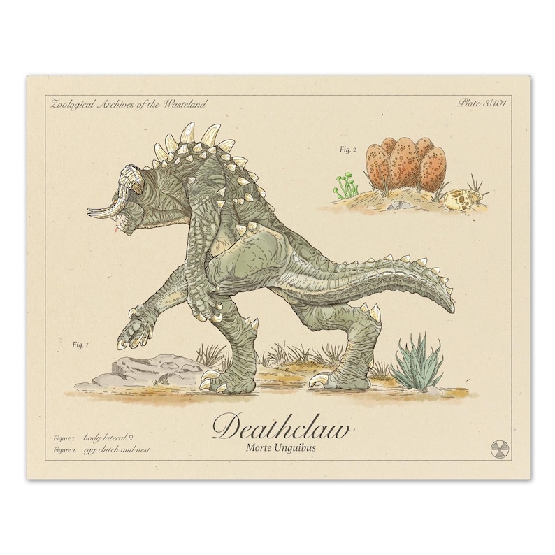 Deathclaw - Vintage Style Scientific Illustration - 8x10 or 16x20 ...
