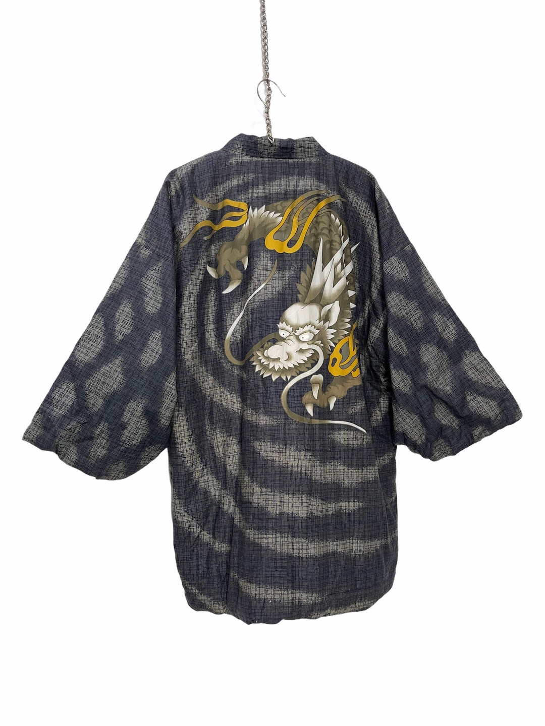 Made in Japan Vintage Hanten Jacket Padding Wadded Dragons Printed Camo ...