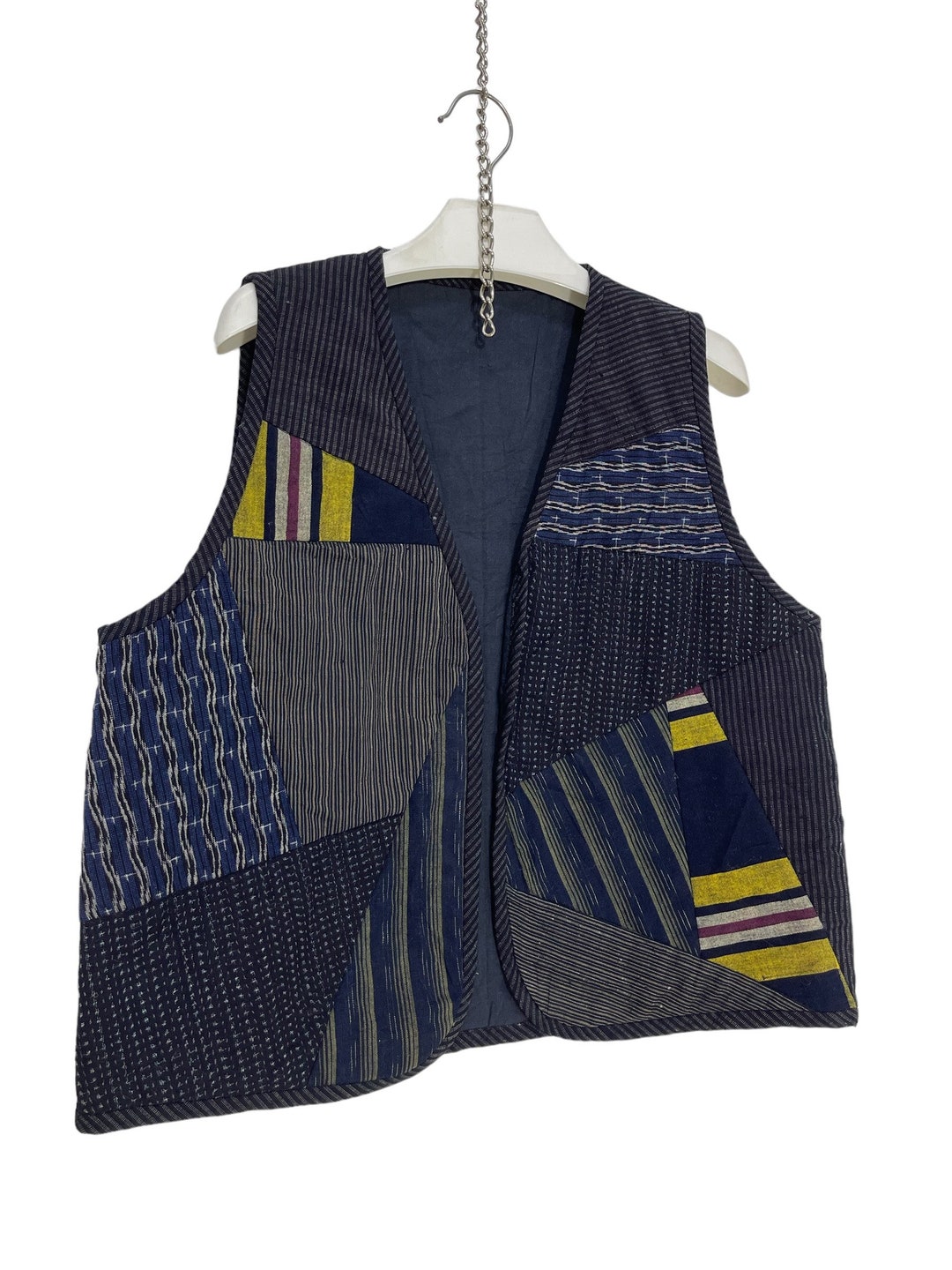 Made in Japan Vintage Hanten Vest Jacket Slight Padding Patchwork ...