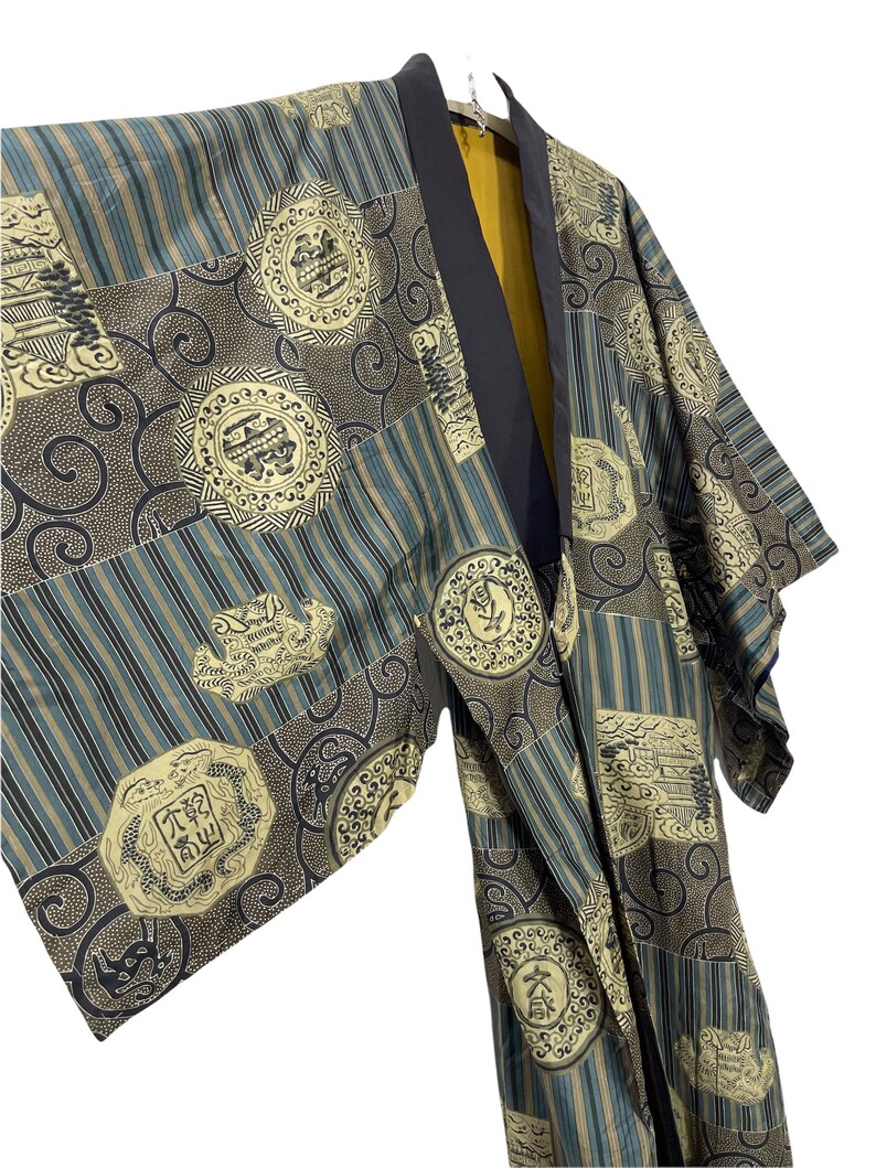 Made in Japan Vintage Kimono Juban Thin Silk With Lining Fullprinted ...