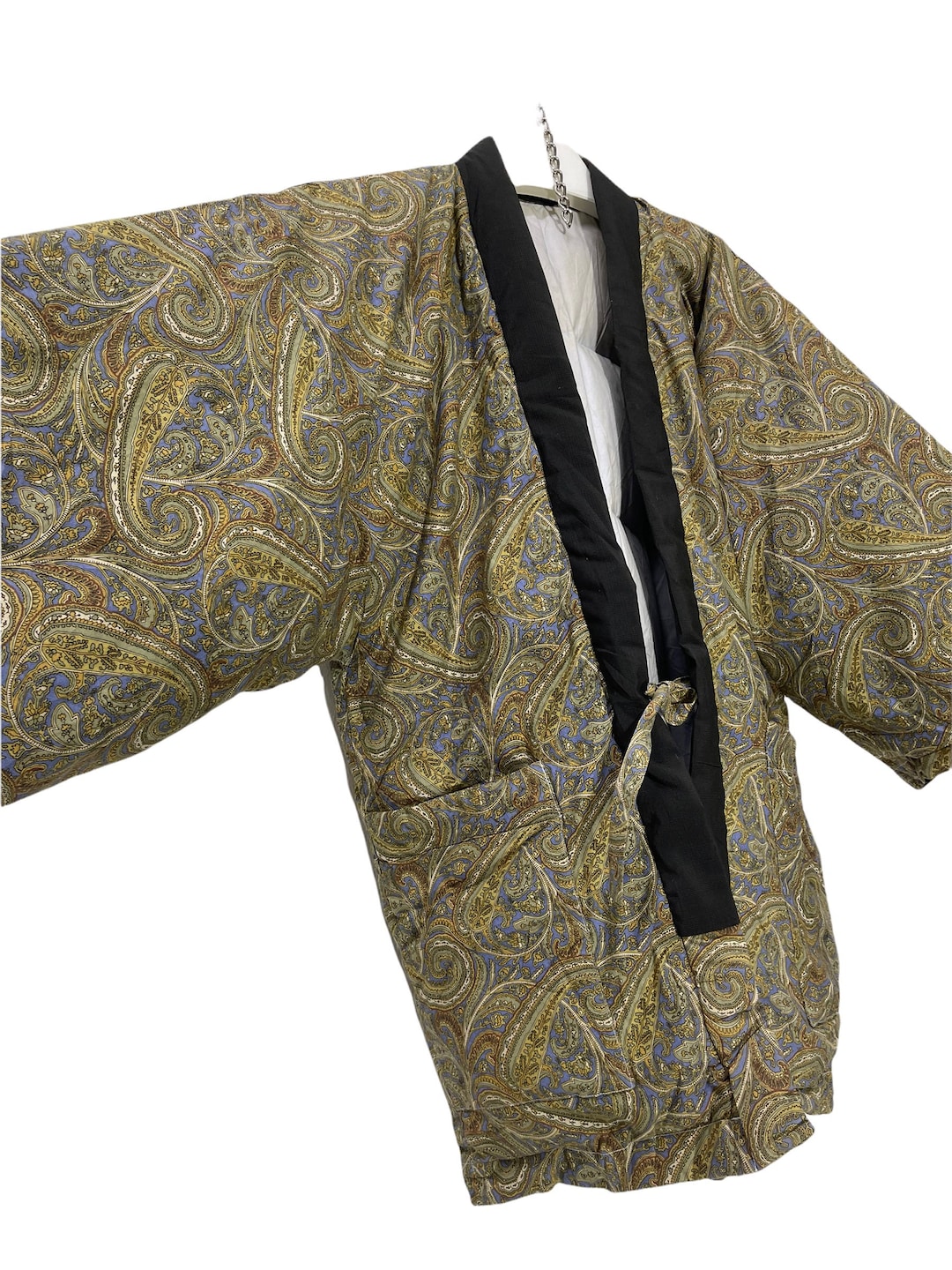 Hanten Down Jacket Full Paisley Pattern Drawstring Kimono Robe Warm ...