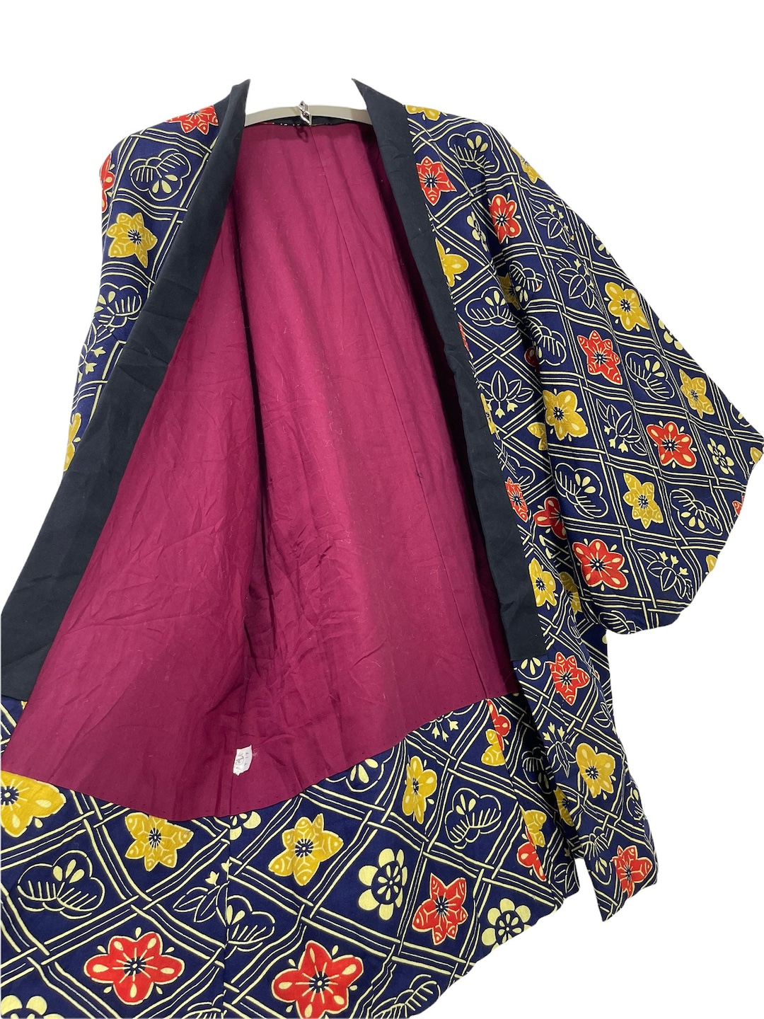 Made in Japan Hanten Wool Jacket Padding Wadded Full Florals Pattern ...
