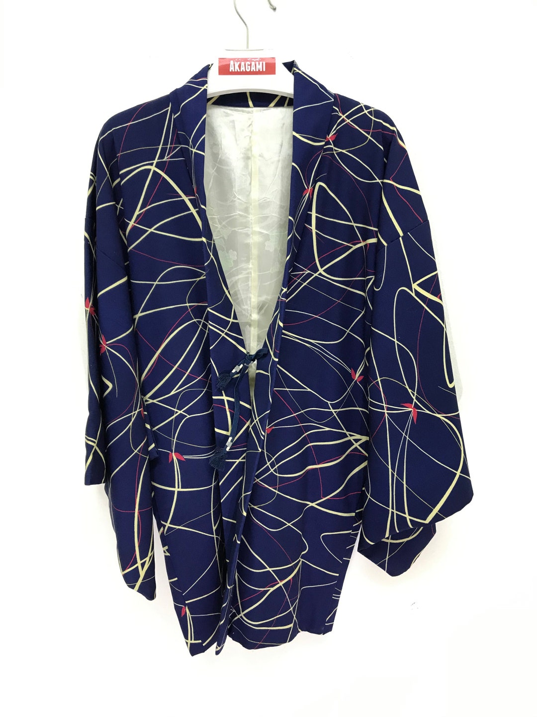 Made in Japan Vintage Haori Silk Wool Light Jacket Fullprinted ...