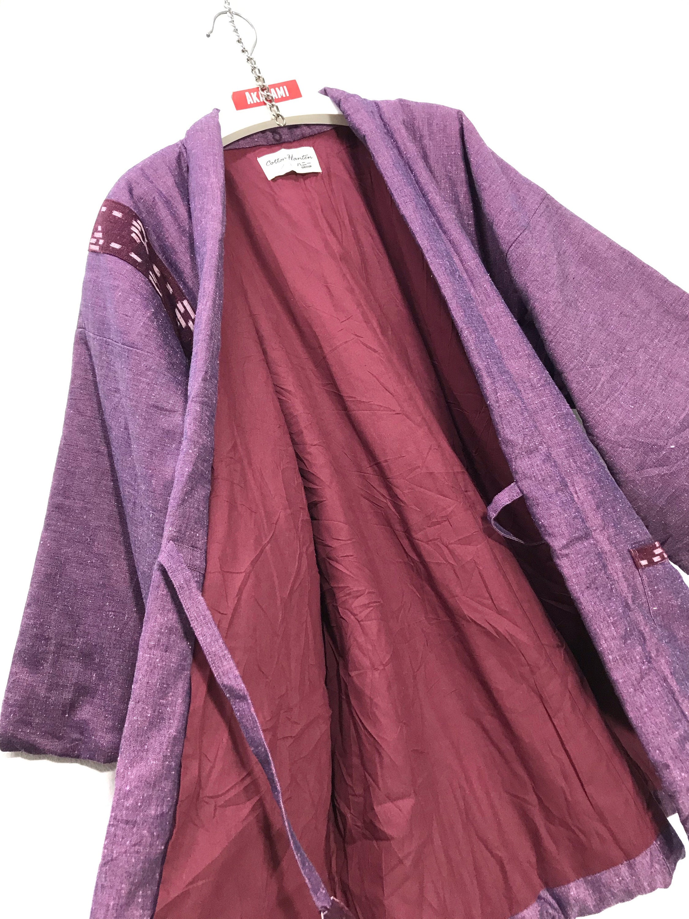 Made in Japan Vintage Hanten Jacket Padding Wadded Striped Kasuri ...