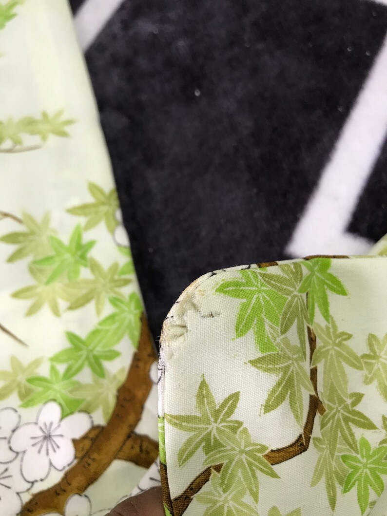 Made in Japan Vintage Long Wool Kimono Yukata Green Florals - Etsy